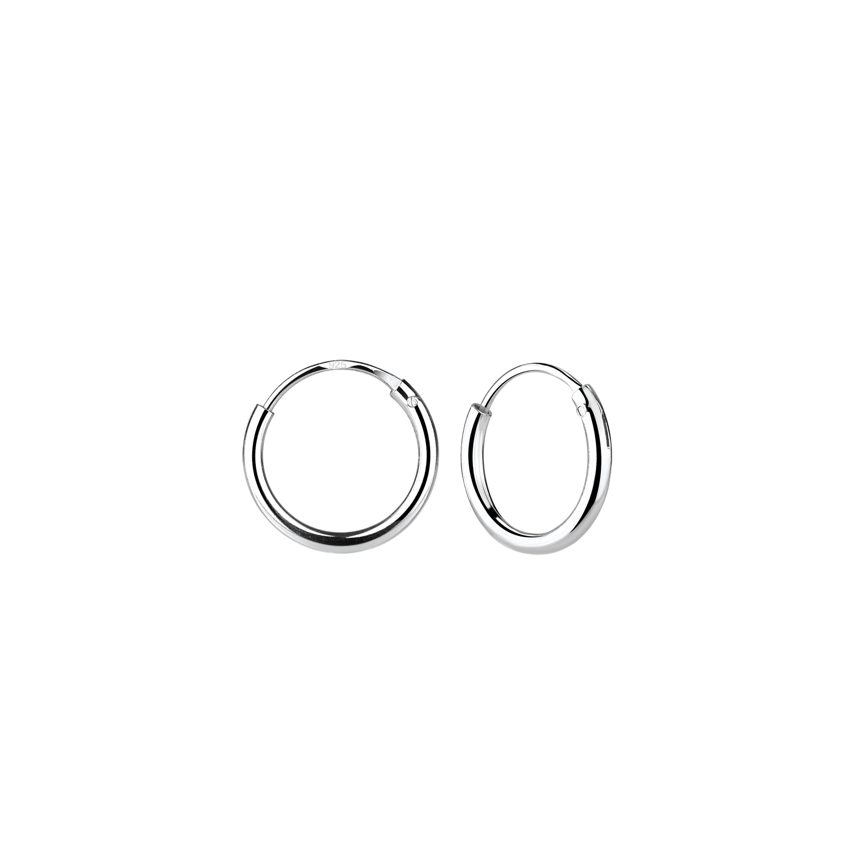 STERLING SILVER HOOP EARRINGS 10mm - NewCore