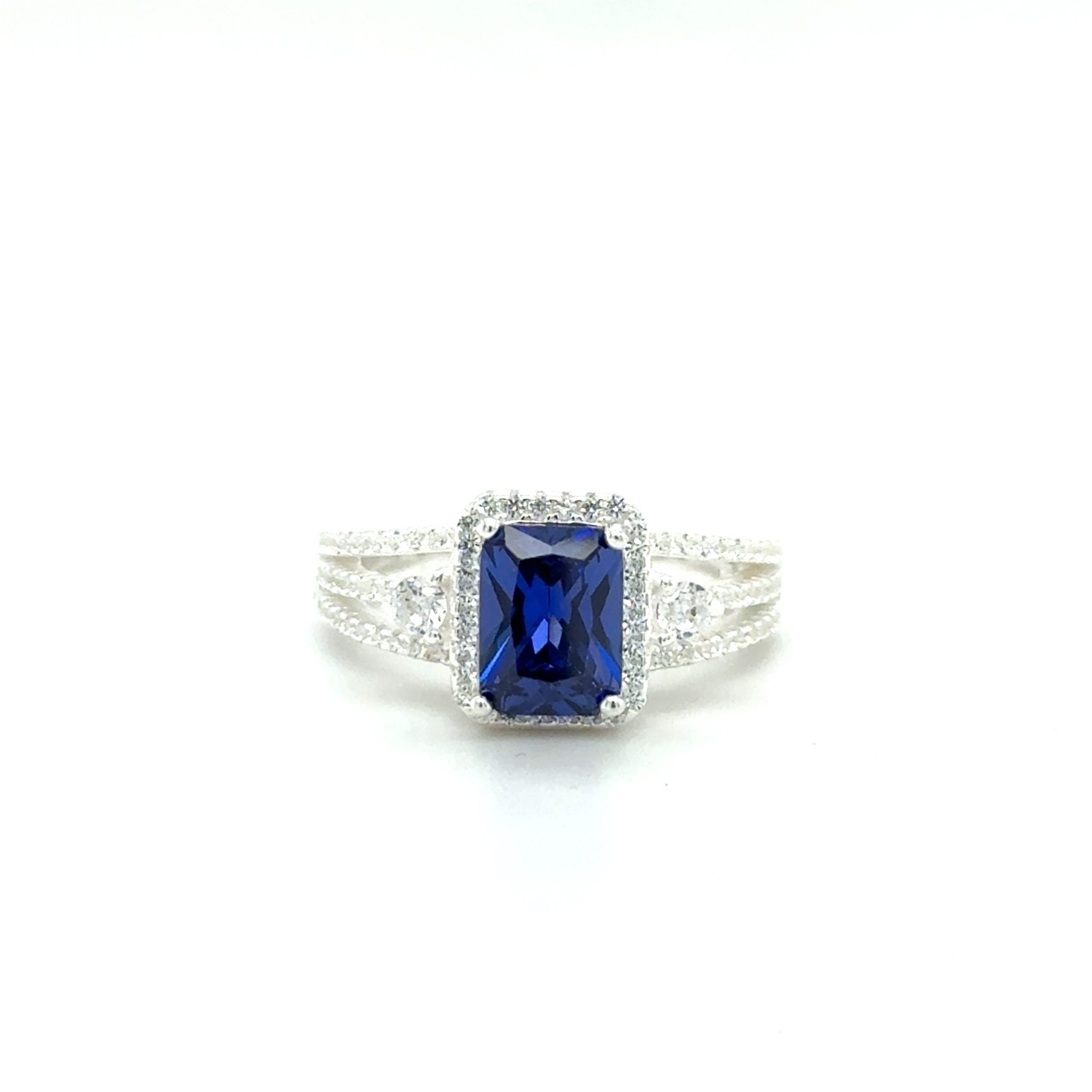 TR 8792 LDR SAPPHIRE BLUE CZ RING - NewCore